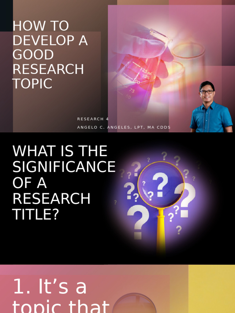 How To Develop A Good Research Topic | PDF