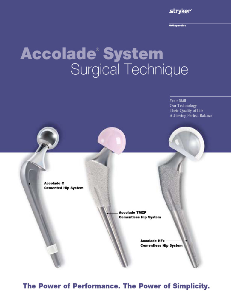 Accolade System Surgical Technique | PDF | Hip | Anatomical Terms Of Motion