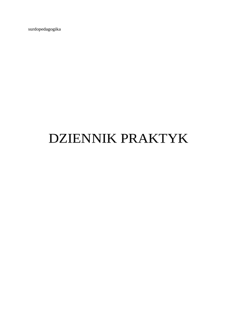 Dziennik Praktyk | PDF
