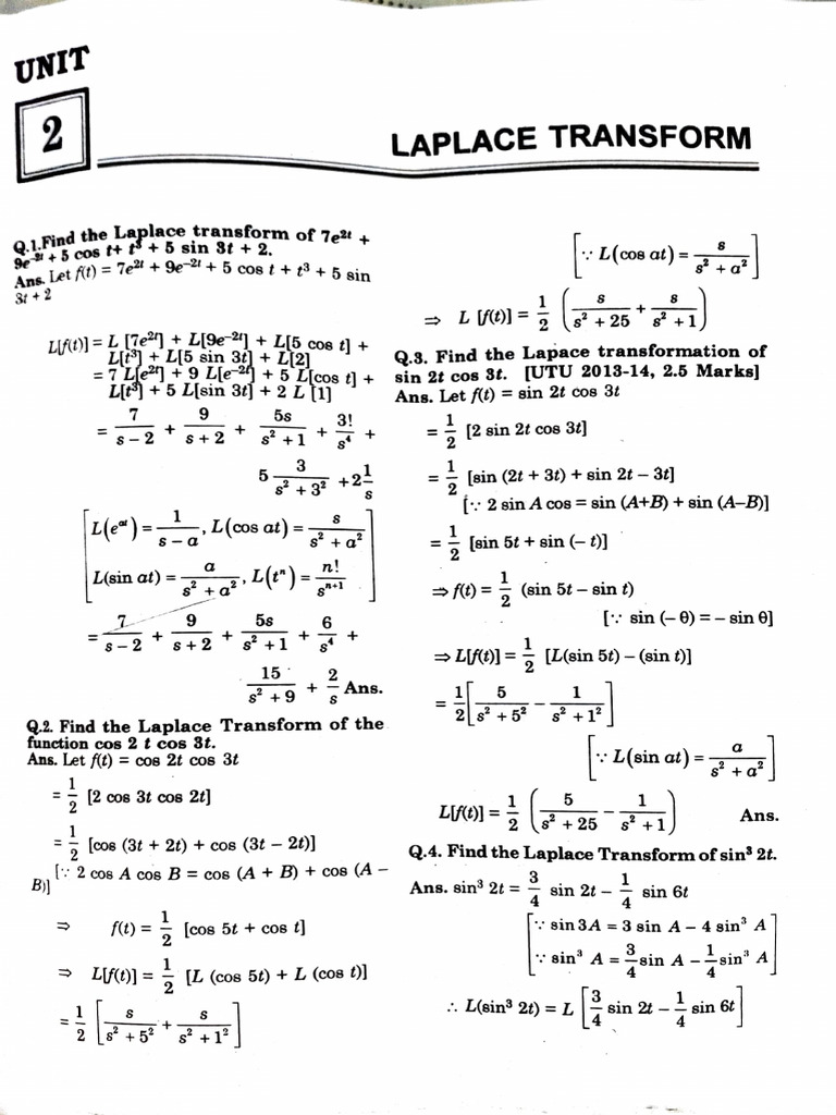 Laplace Transform | PDF | Mathematics | Applied Mathematics