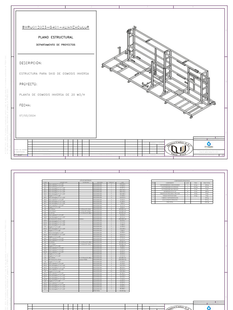 BWRO012024-G401-ALIANZA COLOR Plano Estructural Rev - A.2 | PDF