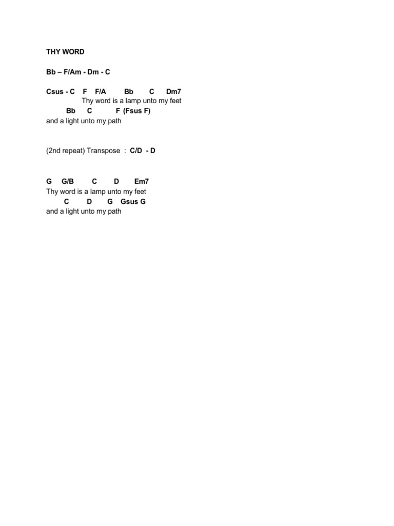 Thy Word Song Chords and Lyrics | PDF