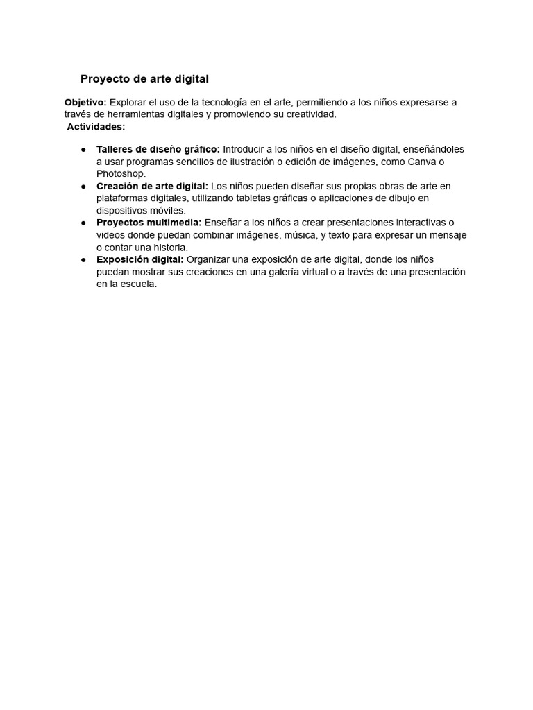 Proyecto de Arte Digital | PDF