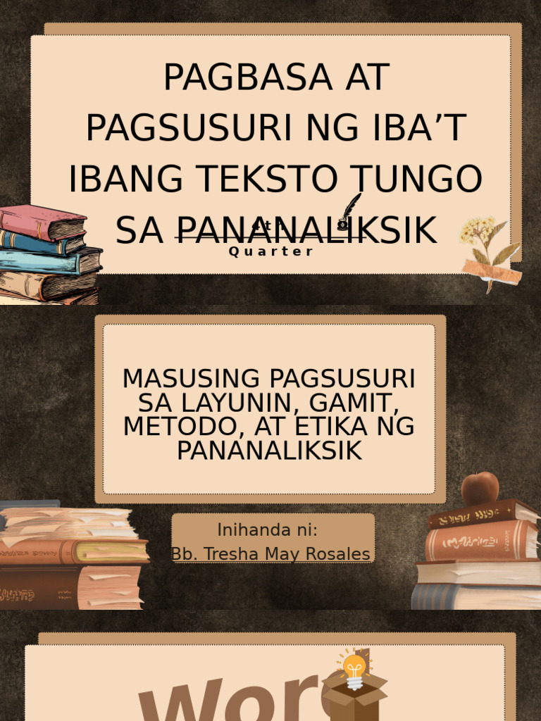 Masusing Pagsusuri Sa Layunin, Gamit, Metodo, at Etika NG Pananaliksik | PDF