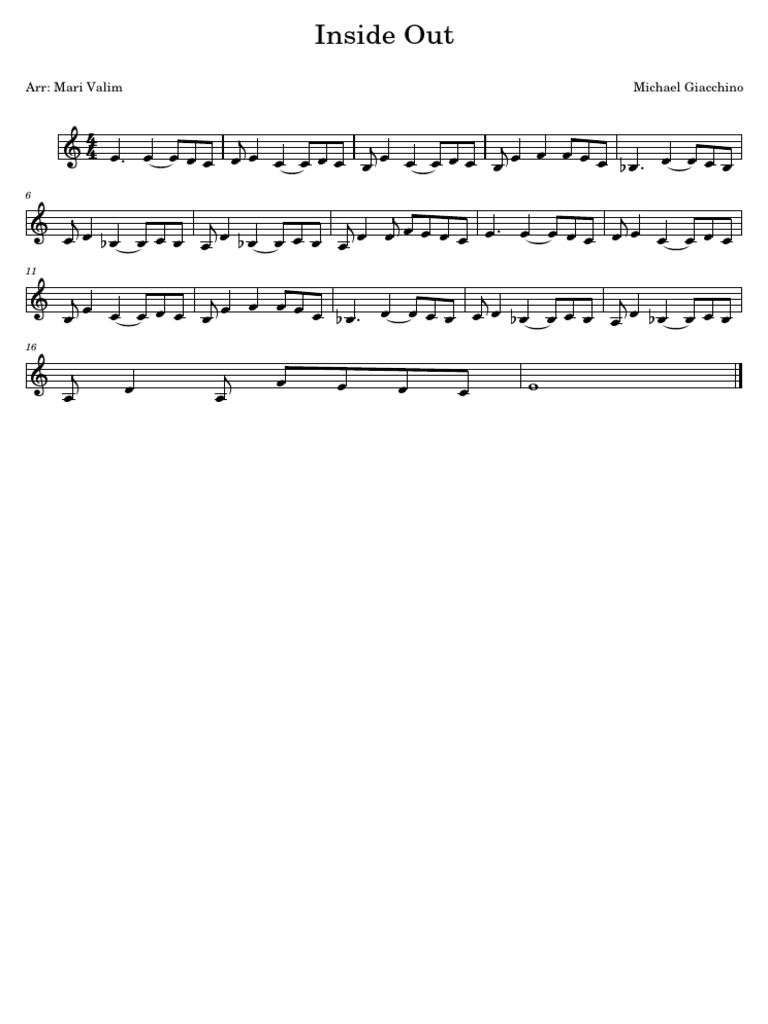 Inside Out Easy Piano | PDF