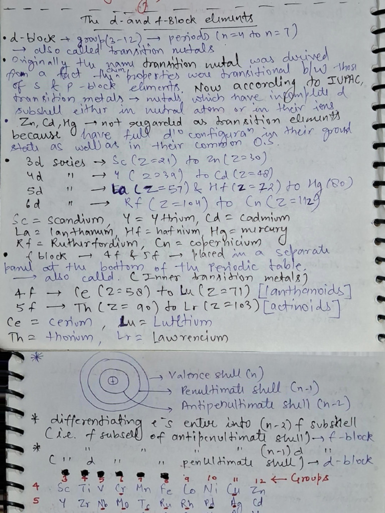D and F Block Notes | PDF