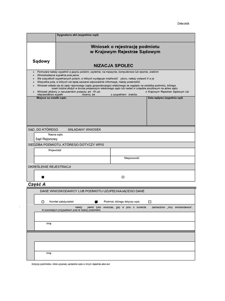 Zał NR 1 KRS-W20 | PDF