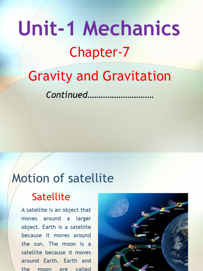 Unit-1 Chap-7 Gravity & Gravitation Slide-3 | PDF | Force | Kinetic Energy