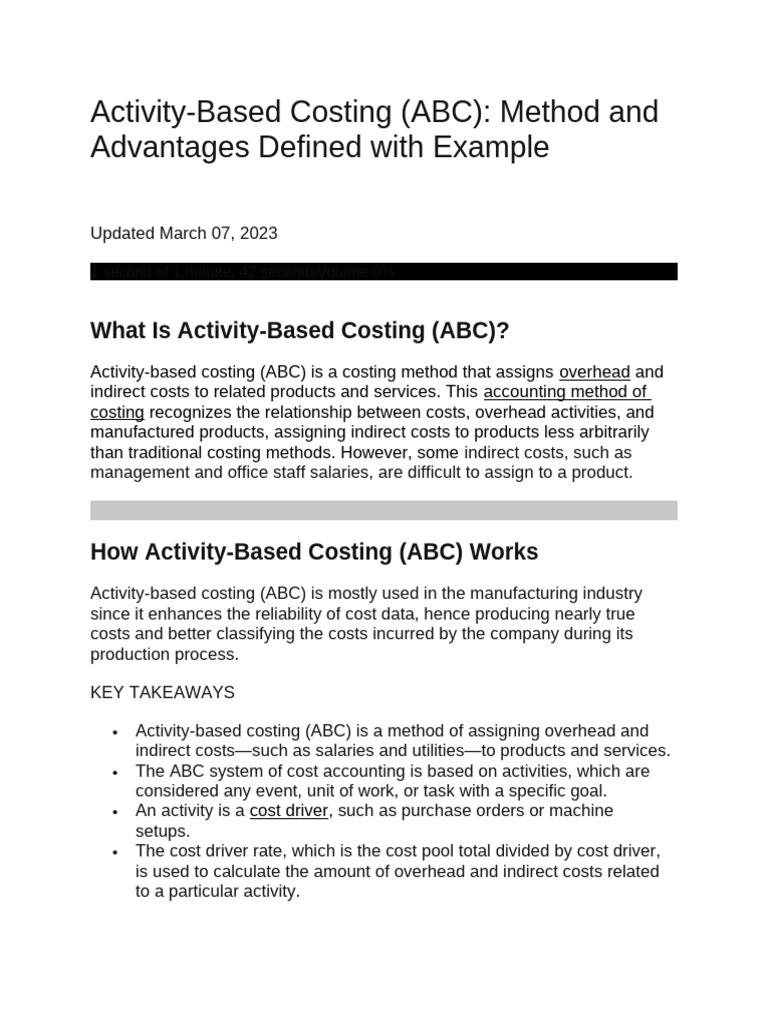 Activity Based Costing 2 2 Pdf Cost Management Accounting