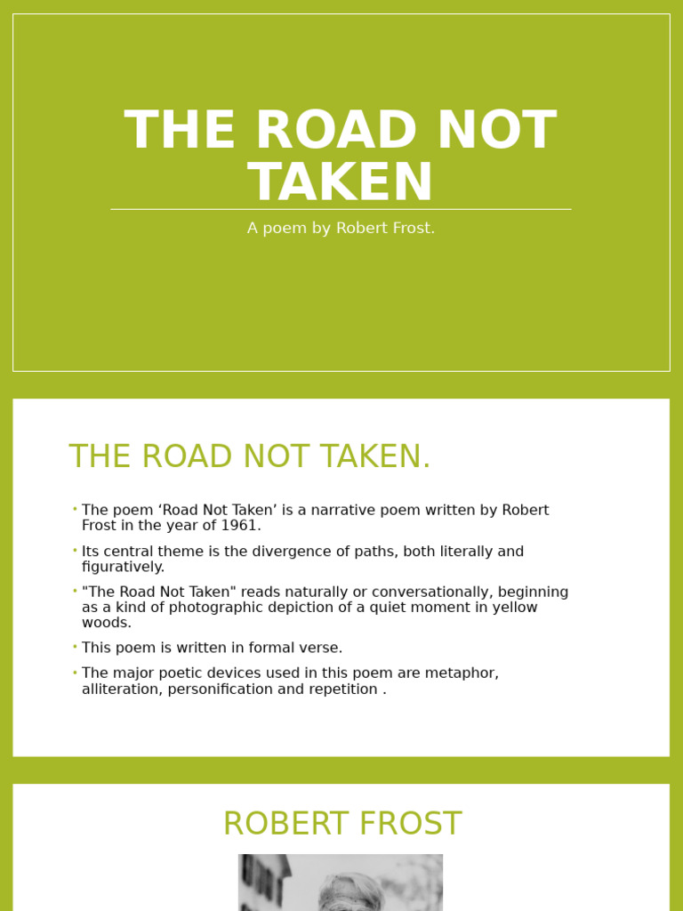 Robert Frost's "The Road Not Taken" Analysis | PDF | Poetry