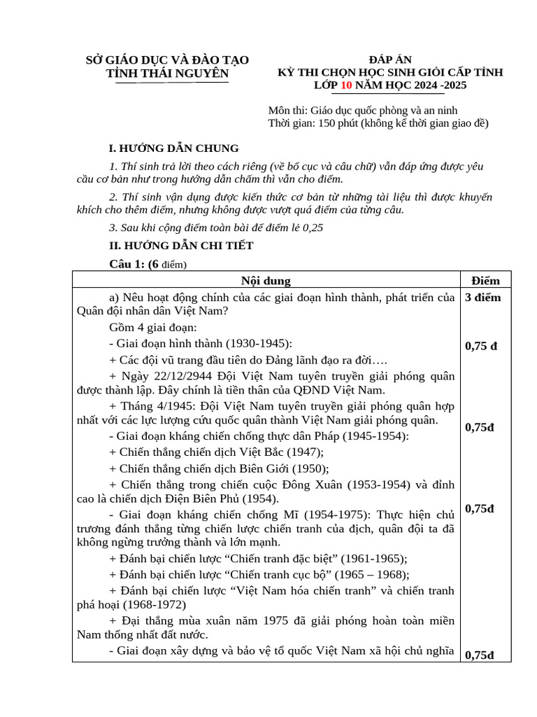 Đáp Án Thi HSG L P 10 - CTN 2 | PDF