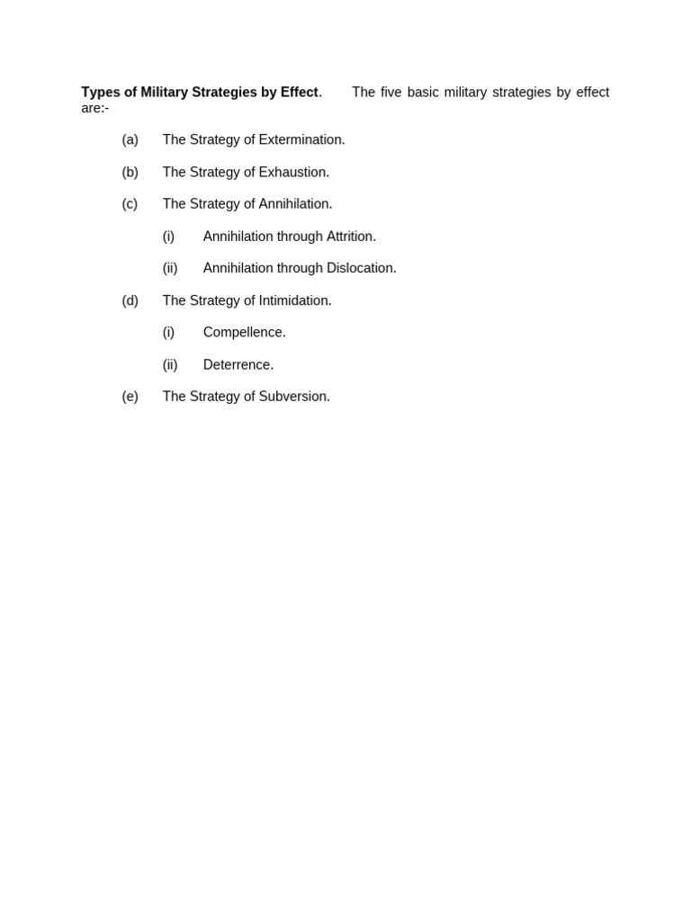 Types of Military Strategies by Effect | PDF | Crime & Violence ...