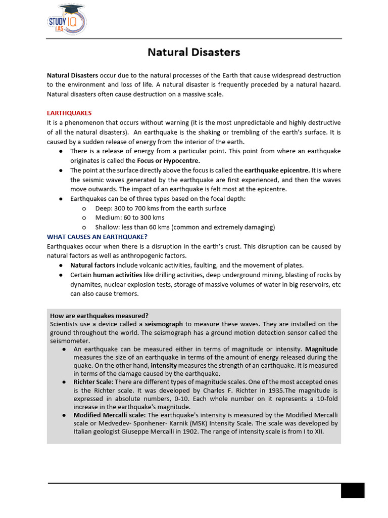Natural Disasters | PDF | Earthquakes | Tsunami
