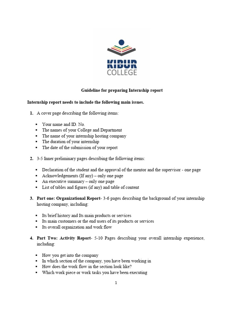 Internship Report Writing Guideline | PDF | Social Psychology | Business