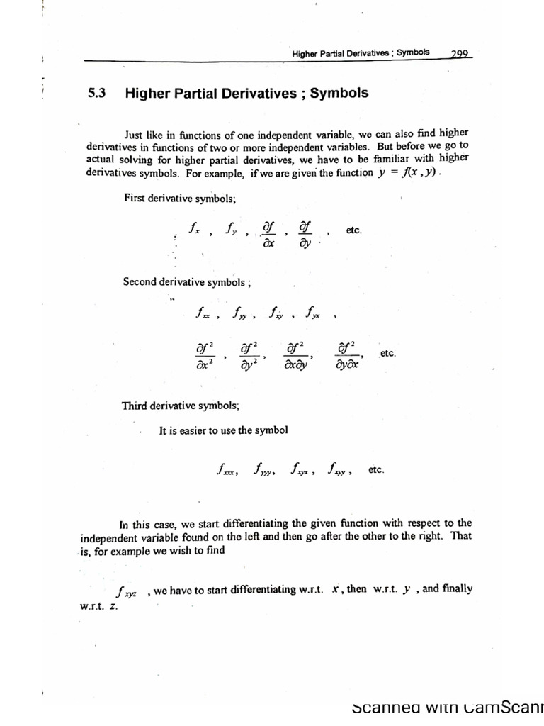 Higher Partial Derivatives | PDF