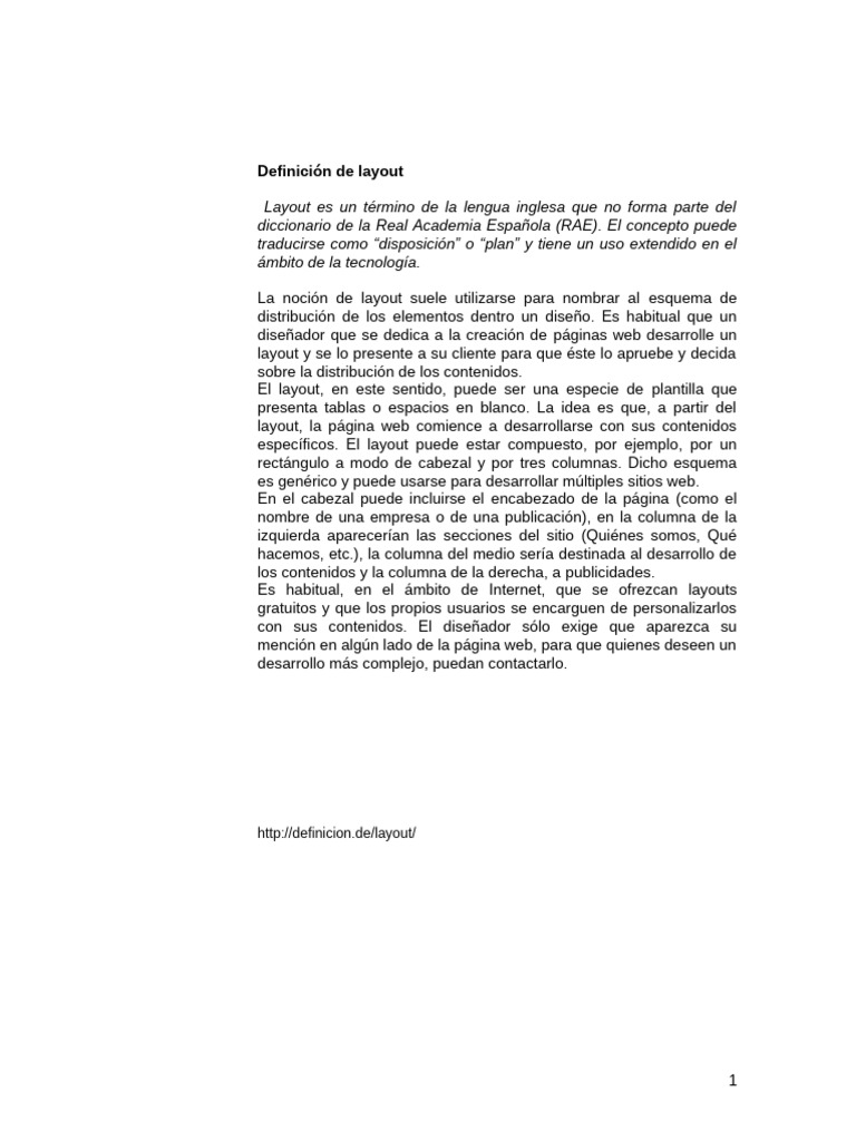 Definición y concepto de layout | PDF