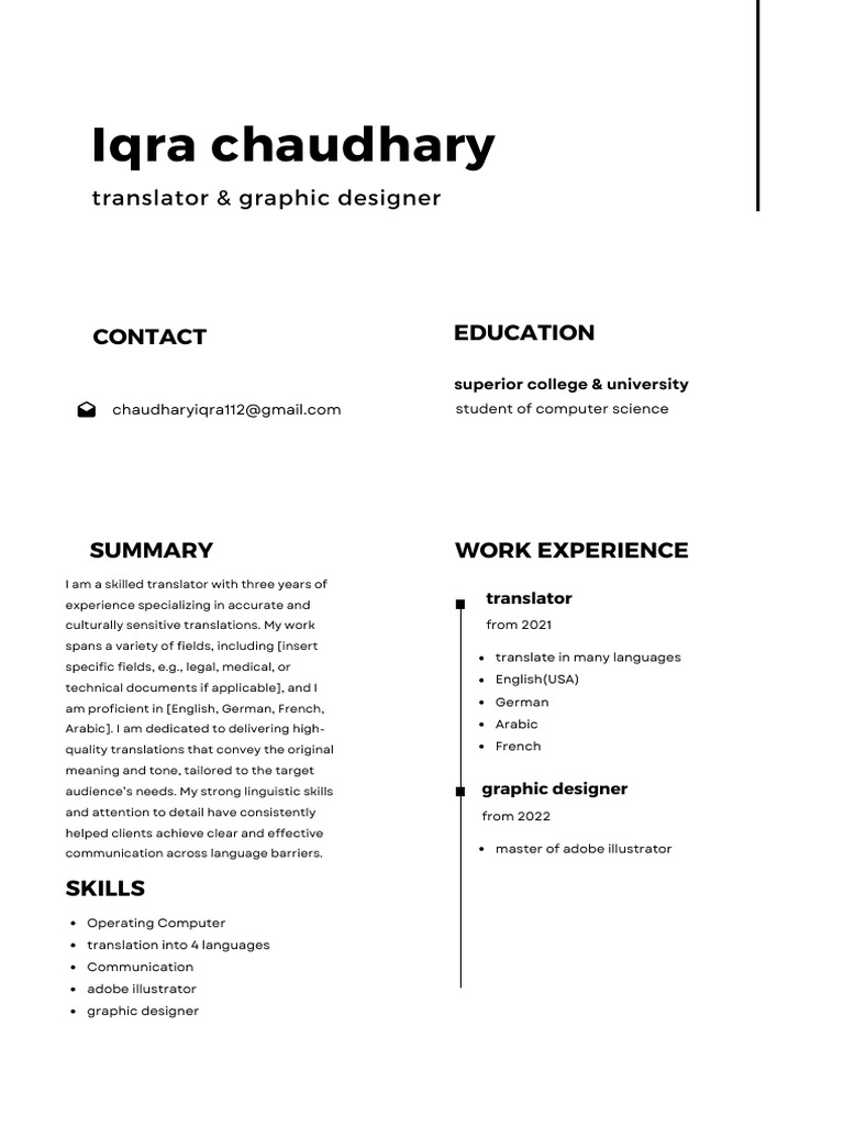 White Minimalist Resume | PDF
