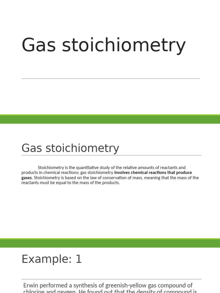 Gas Stoichiometry | PDF