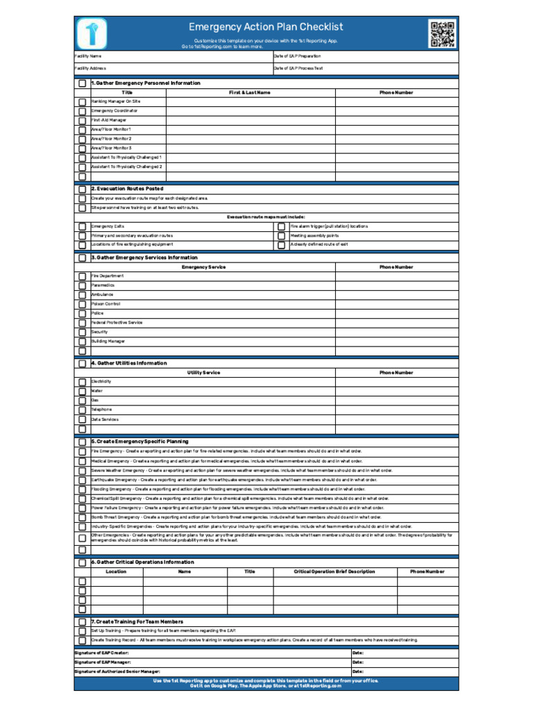 50 Emergency Action Plan Checklist | PDF