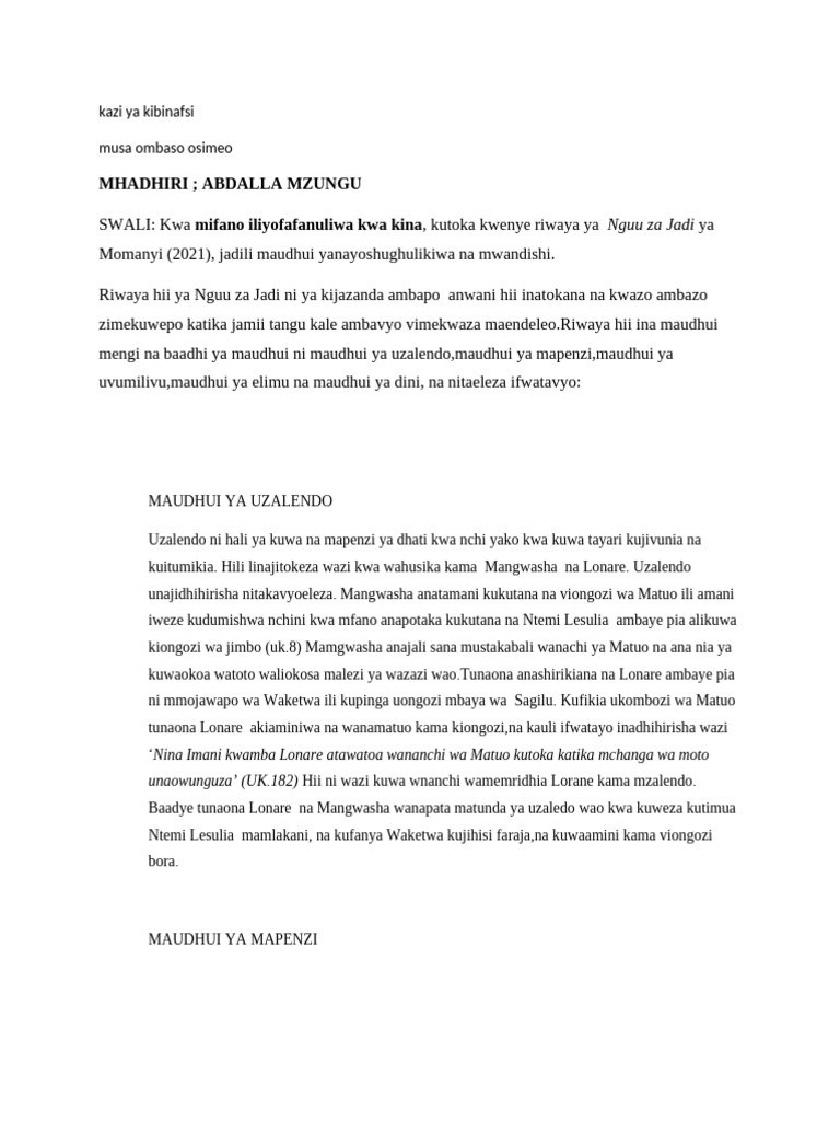 Musa Ombaso Osiemo | PDF