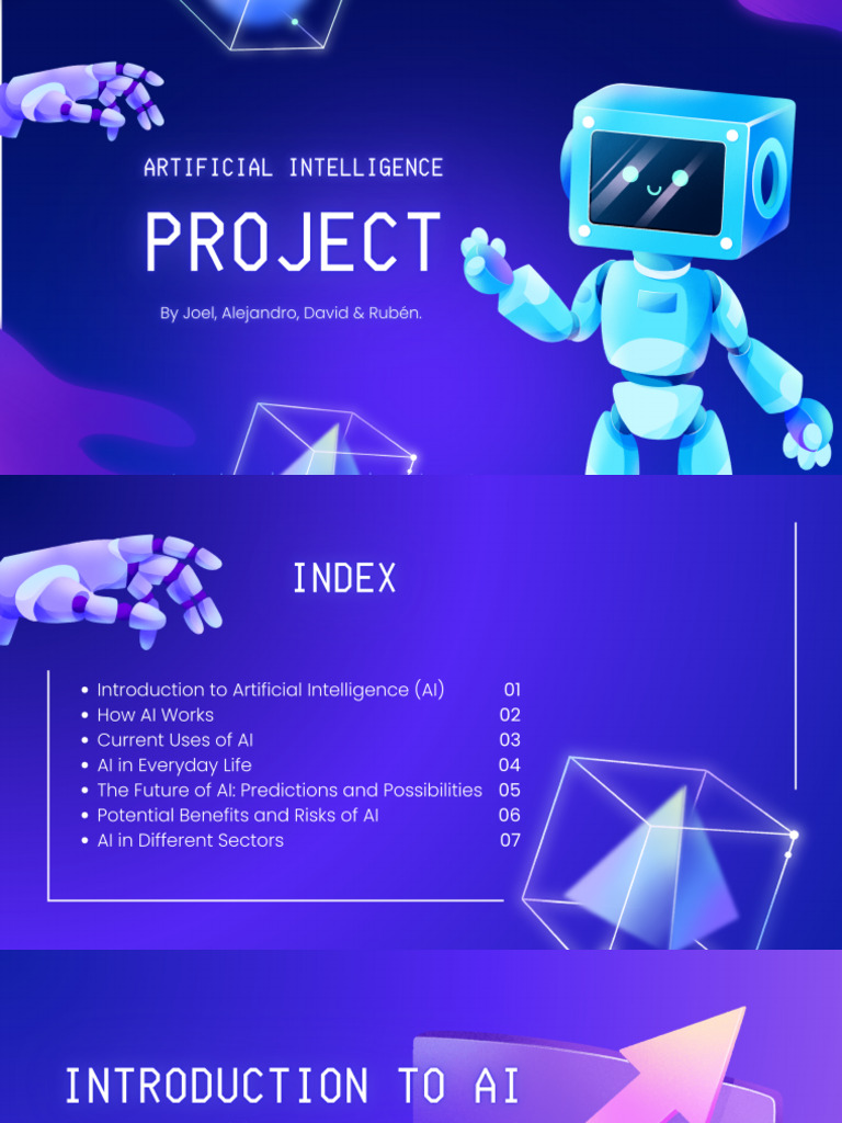Blue Futuristic Illustrative Artificial Intelligence Project Presentation | PDF