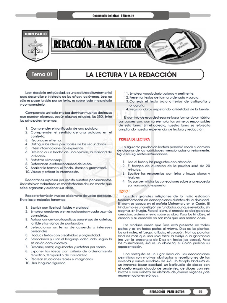 Plan Lector - 1° | PDF | Dios | Diccionario