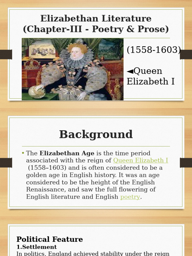 Elizabethan Poetry & Prose | PDF | European Literature | Liberal Arts ...