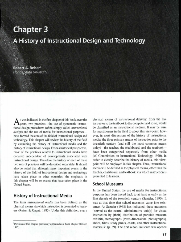 A History of Instructional Design and Technology Research | PDF | Instructional Design ...
