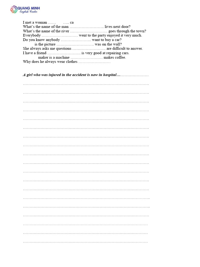 Relative Clauses and Sentence Combining | PDF
