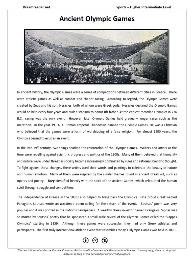 Dream Reader AncientOlympics-HigherI-Sports-PDFReading | PDF | Greek ...