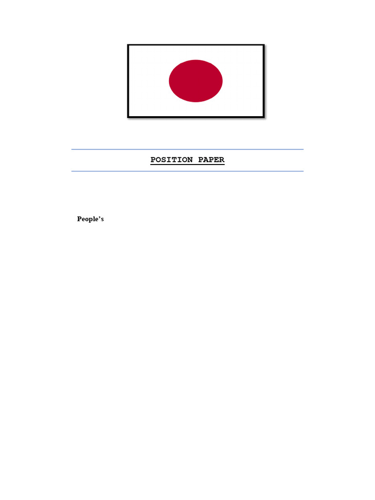 Position Paper - Japan | PDF | Peace | World Peace