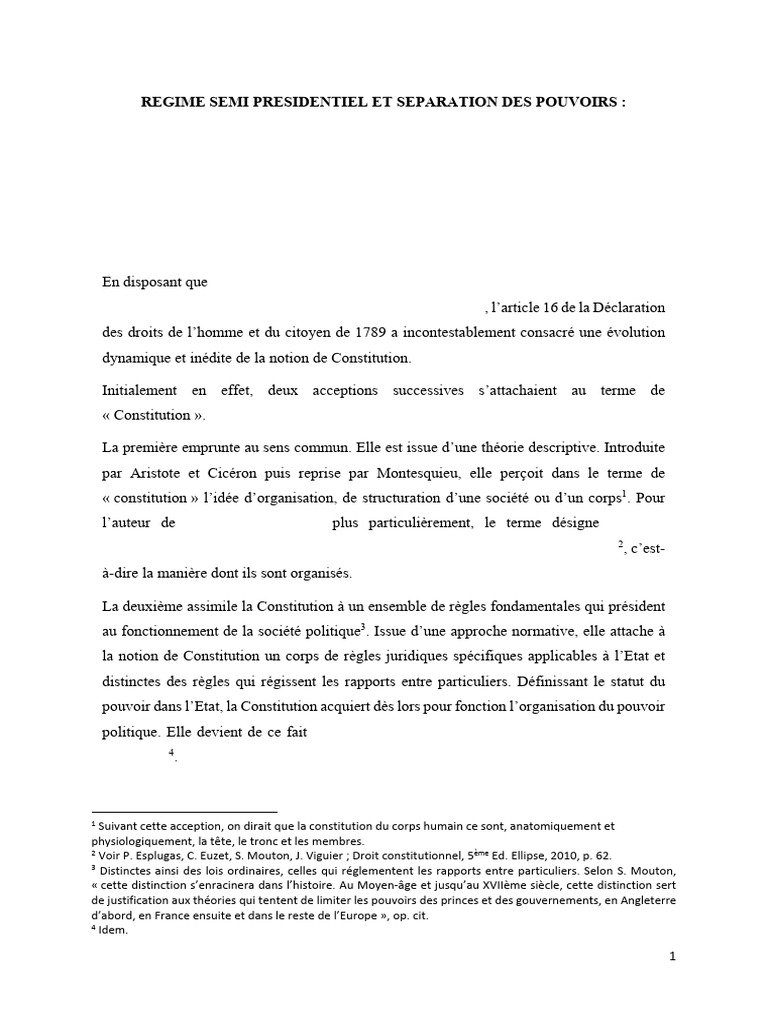 Régime semi-présidentiel au Niger | PDF | Séparation des pouvoirs ...