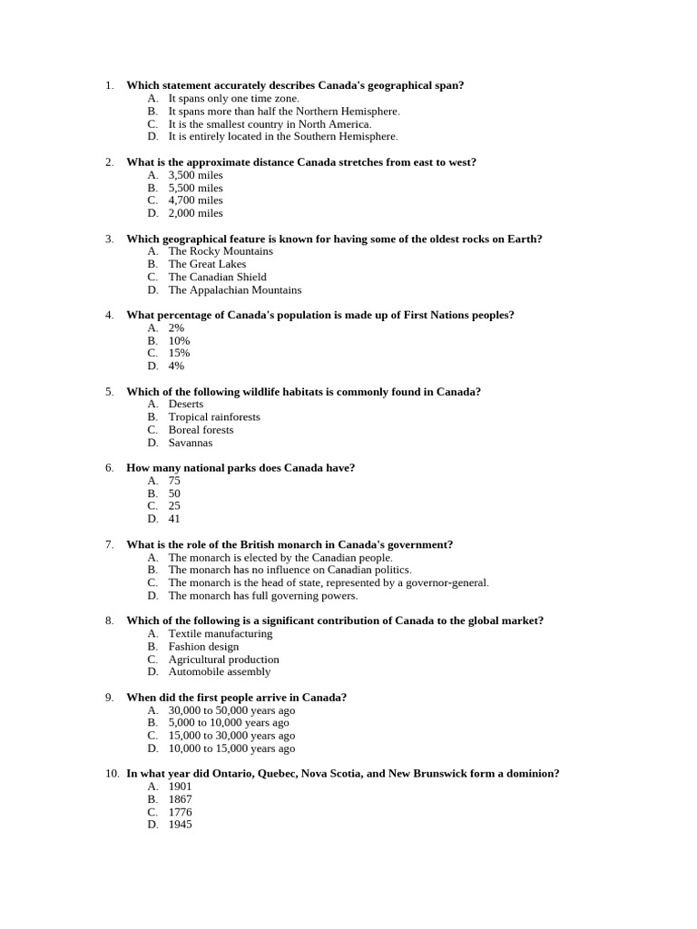 Canada Country Profile - National Geographic Kids | PDF