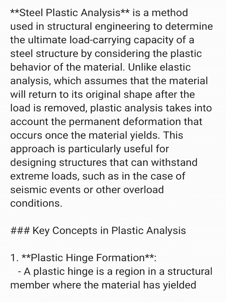 Steel plastic analysis | PDF