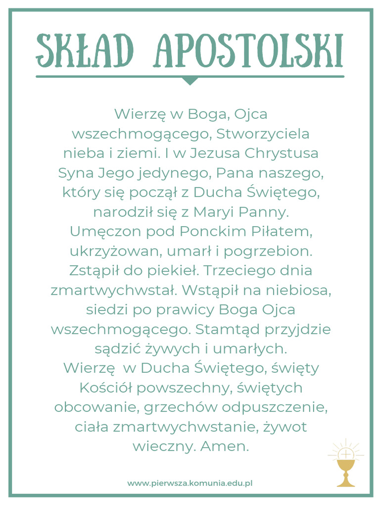 Sklad Apostolski | PDF