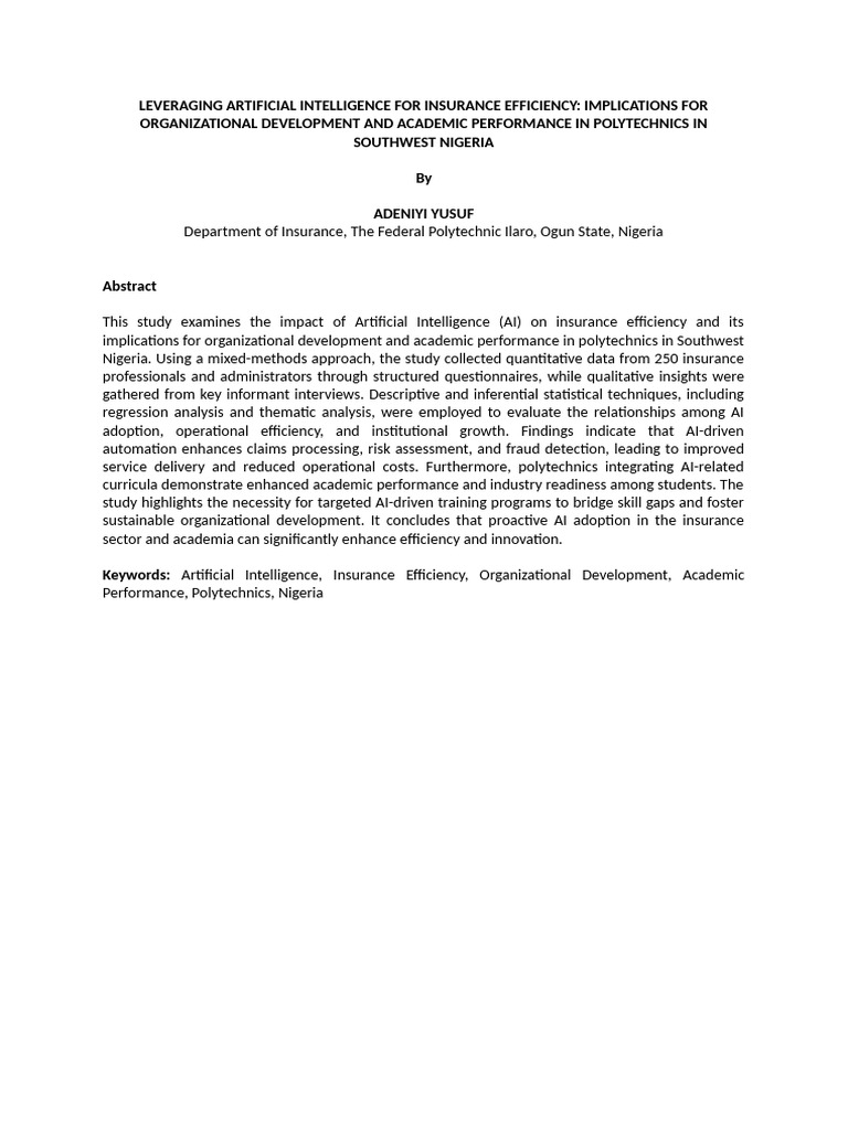 ABSTRACT Adeniyi Ilaro | PDF