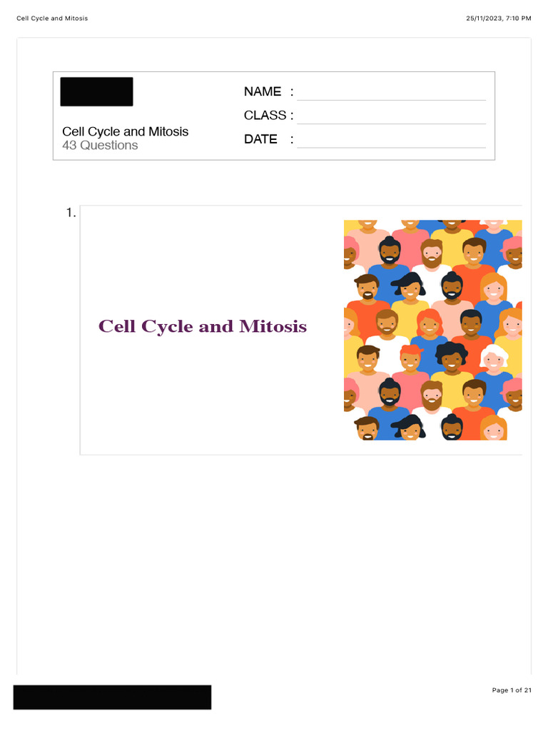 Understanding Cell Cycle and Mitosis | PDF | Mitosis | Cell Cycle