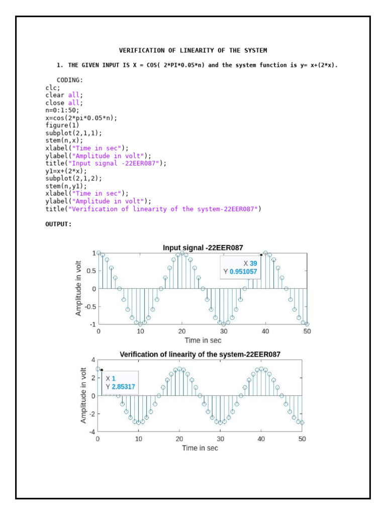 Verification of Linearity of The System | PDF | Electronic Engineering ...