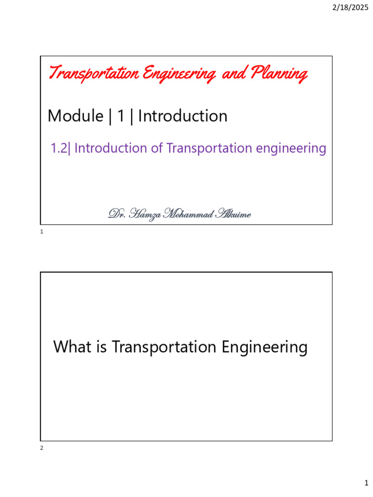 1.2_ Introduction of Transportation engineering | PDF | Transport ...