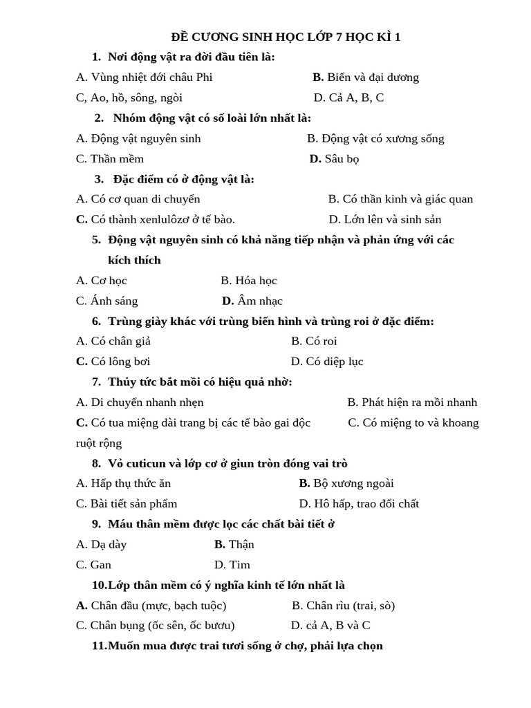 De Cuong Sinh Hki | PDF