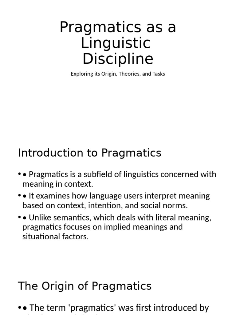 1pragmatics As A Linguistic | PDF | Semantics | Human Communication