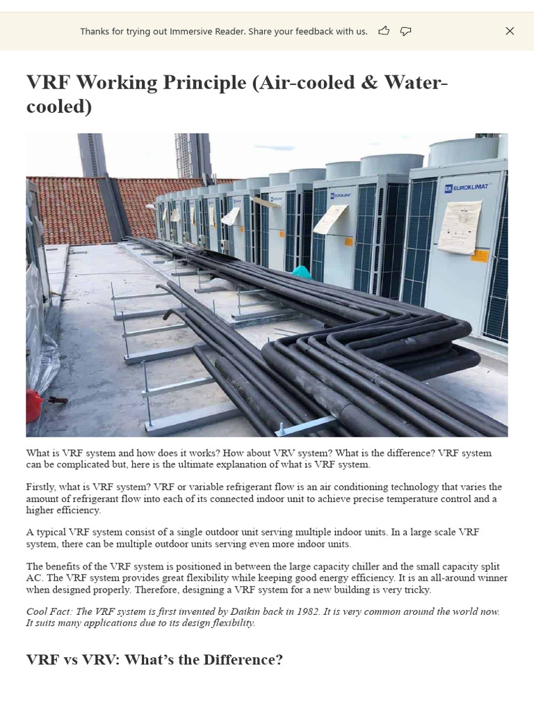 VRF Working Principle (Air-Cooled & Water-Cooled) | PDF | Air ...