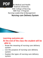 Nursing Care Delivery Models Explained | PDF