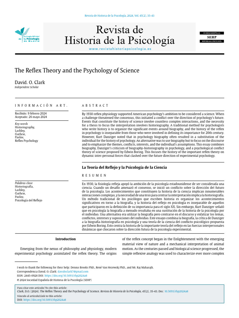 The Reflex Theory and the Psychology of Science | PDF | Psychology ...