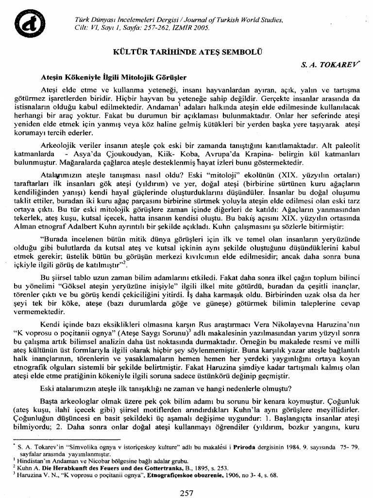 Tokarev Kultur Tarihinde Ates Sembolu | PDF