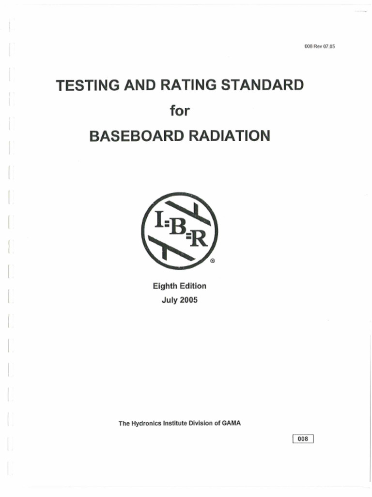 Baseboard Radiation Testing and Rating Standard | PDF