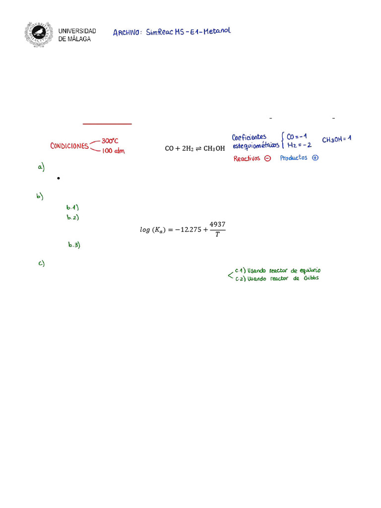 Ejercicios Reactores. SimulaciÃ³n | PDF | Reactor Quimico | Intercambiador de calor