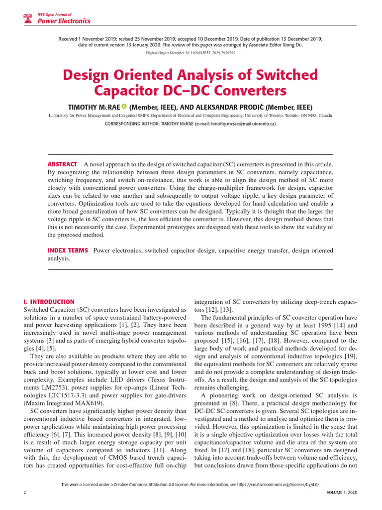 Design Analysis of Switched Capacitor Converters | PDF | Capacitor ...