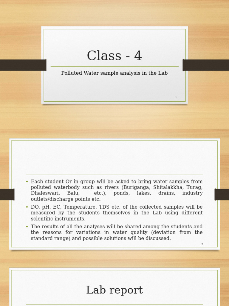 CLass 4 Polluted Water Sample Analysis | PDF