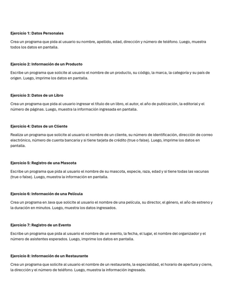 Entrada y Salida de Datos Consola | PDF